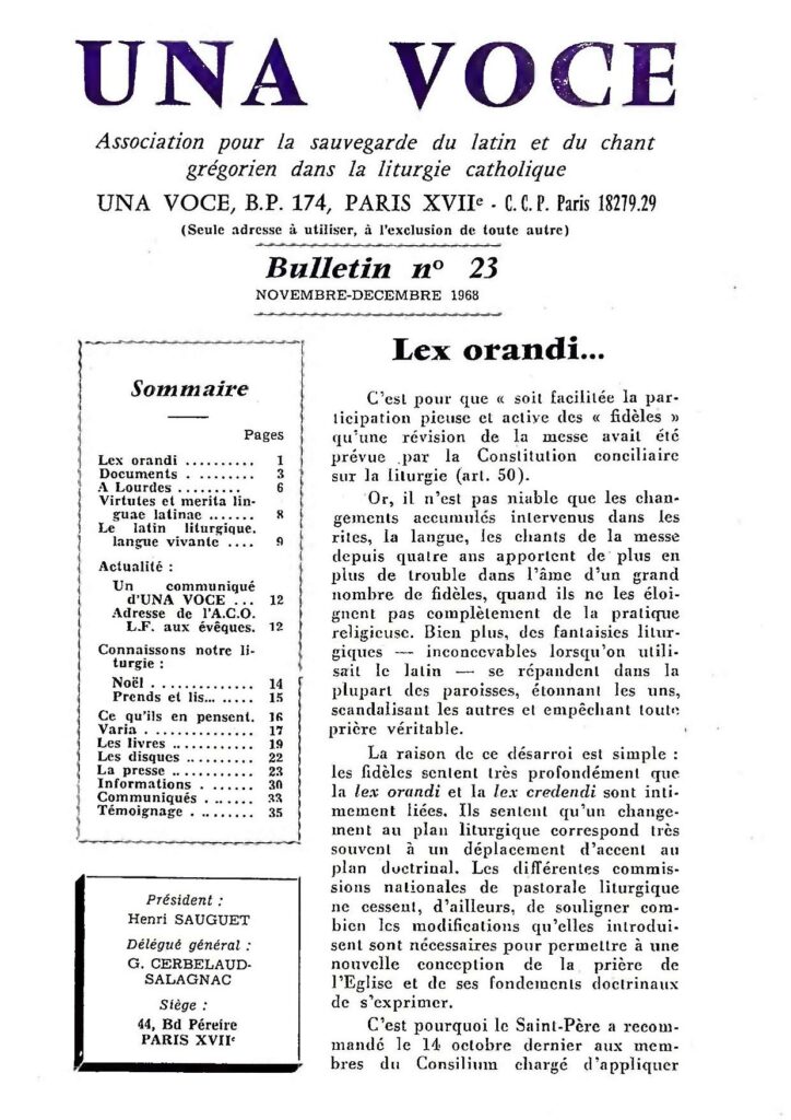 Una Voce - Revue 23 - Lex orandi